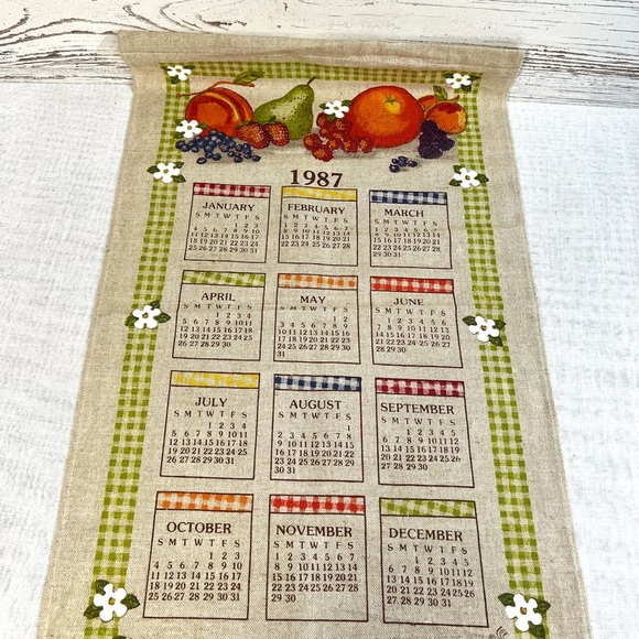 Accents | Vintage Cloth Calendar 1987 | Poshmark